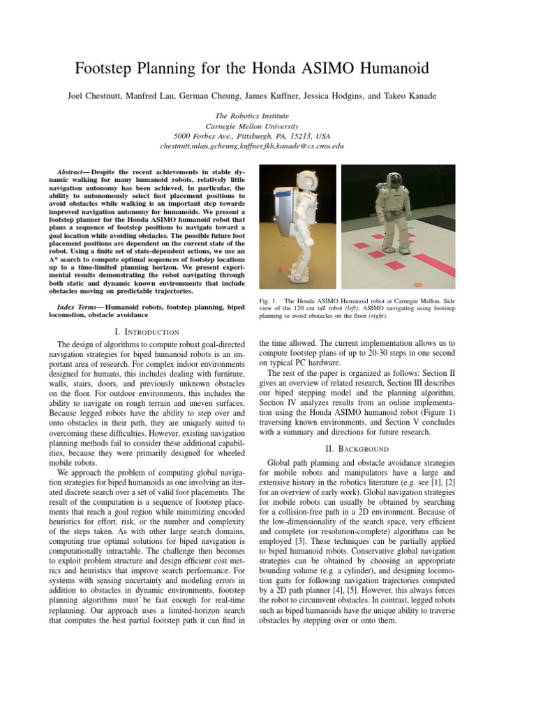 Asimo Project | PDF | Robot | Robotics