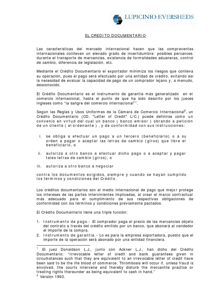 El Credito Documentario 4907 | PDF