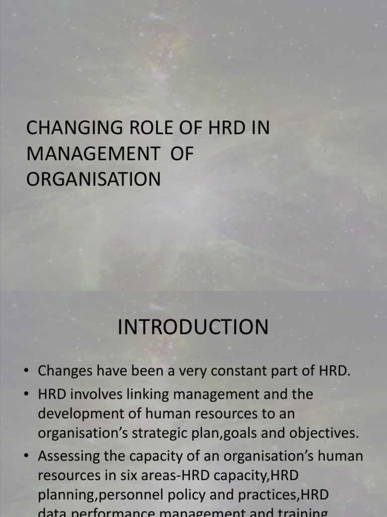 Evolving Role of HRD in Organizations | PDF | Mentorship | Leadership