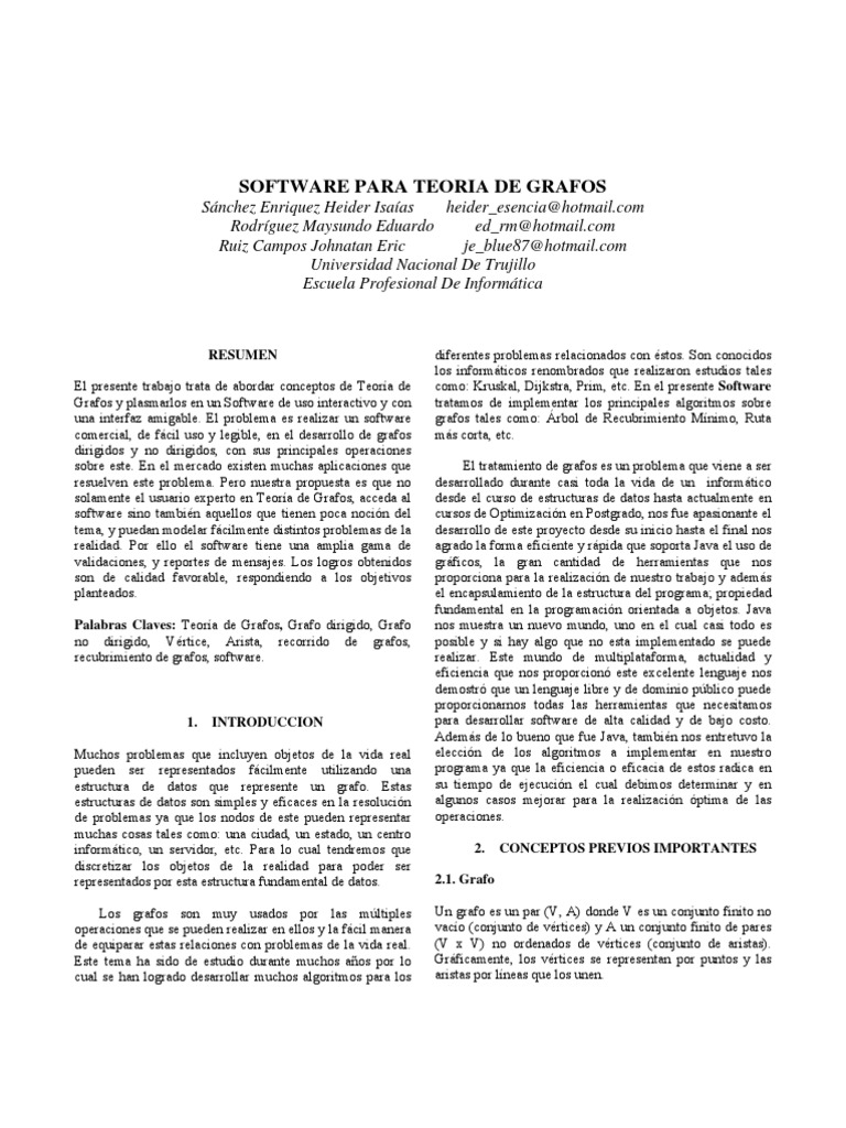 Software Para Teoría De Grafos Descargar Gratis Pdf Teoría De 1180