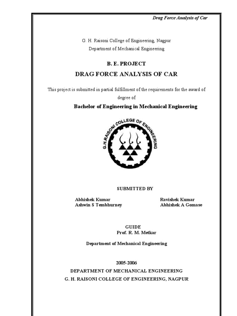Car Drag Force Analysis and Reduction | PDF | Computational Fluid ...