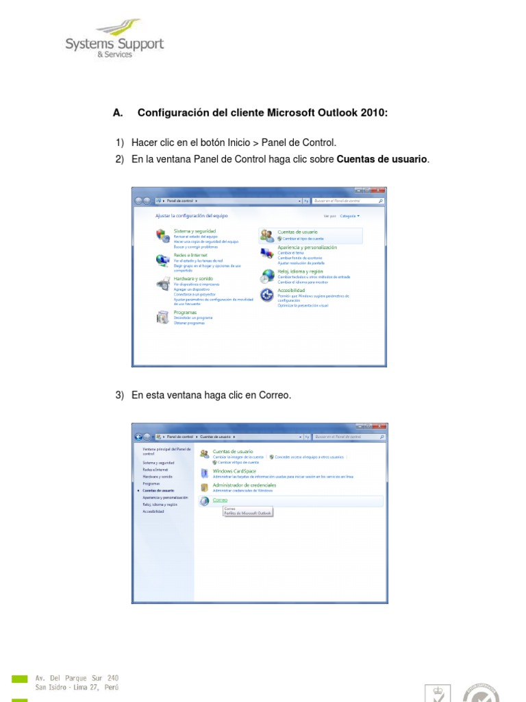 Procedimiento de Configuración de Cliente Outlook Corregido | PDF ...