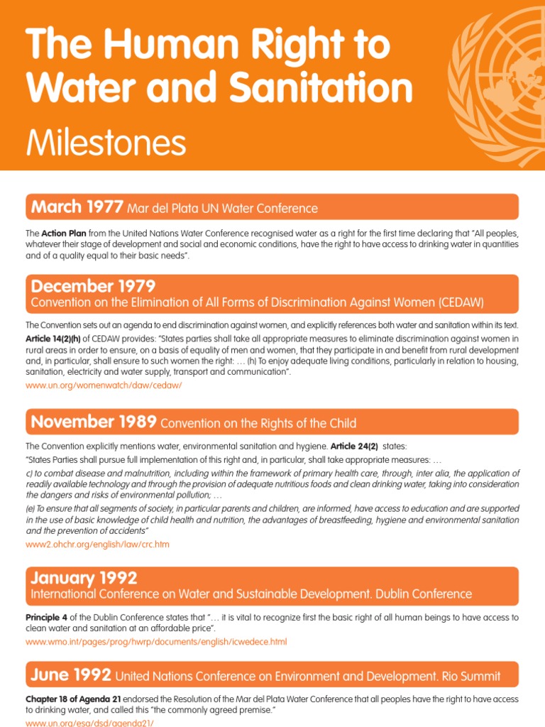 Human Right To Water and Sanitation Milestones | PDF | Human Rights ...