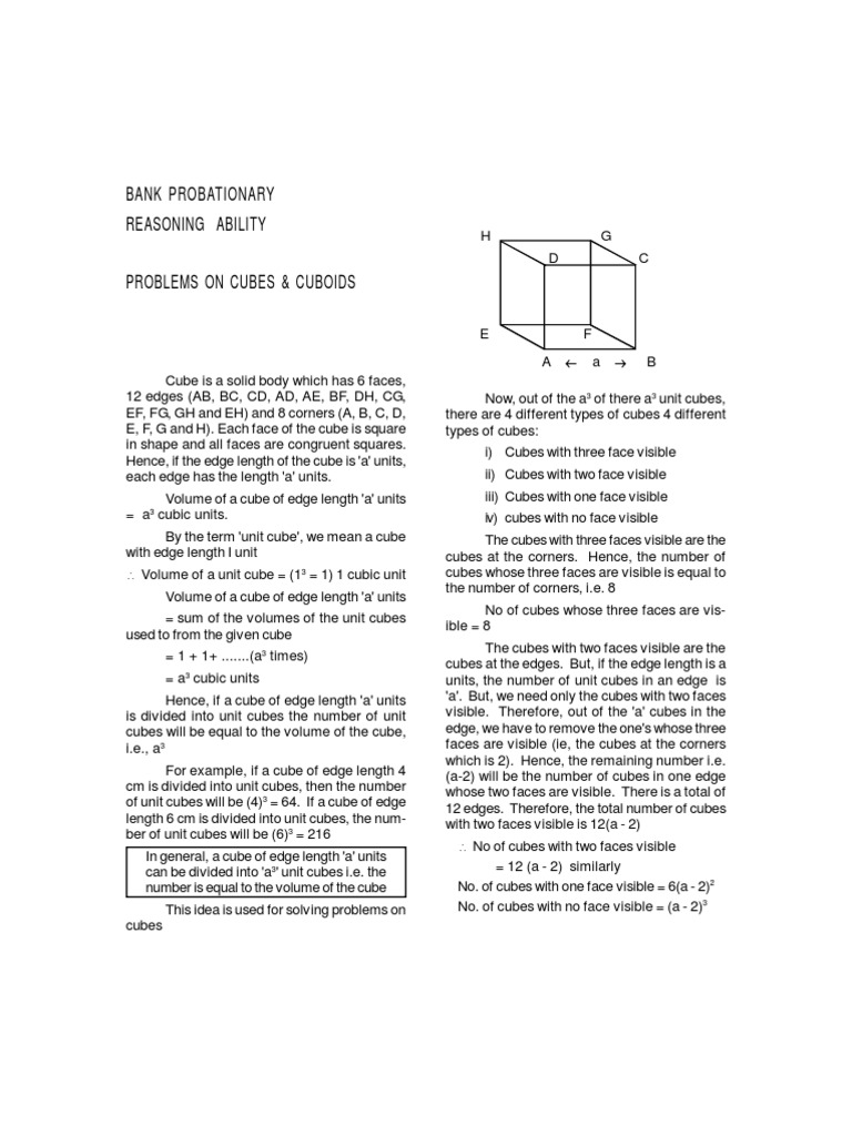 Cubes | PDF | Volume | Euclidean Geometry