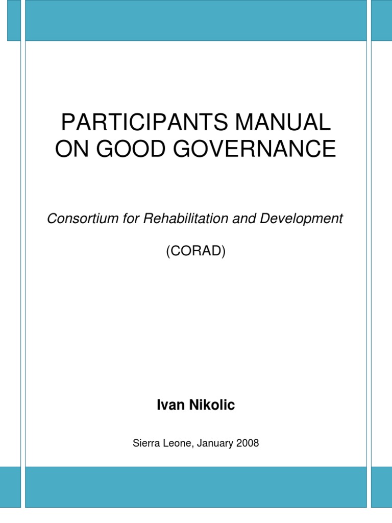 Good Governance Manual for Sierra Leone | PDF | Governance | Good ...