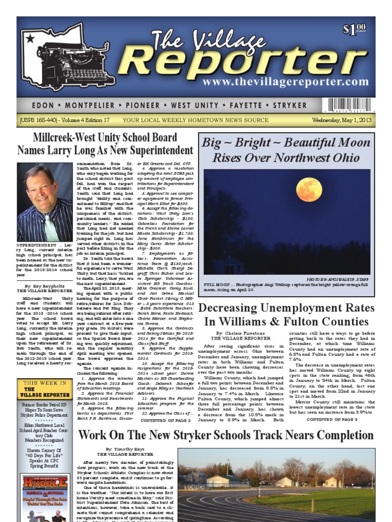The Village Reporter - May 1st, 2013 | PDF | Police Dog | Camping