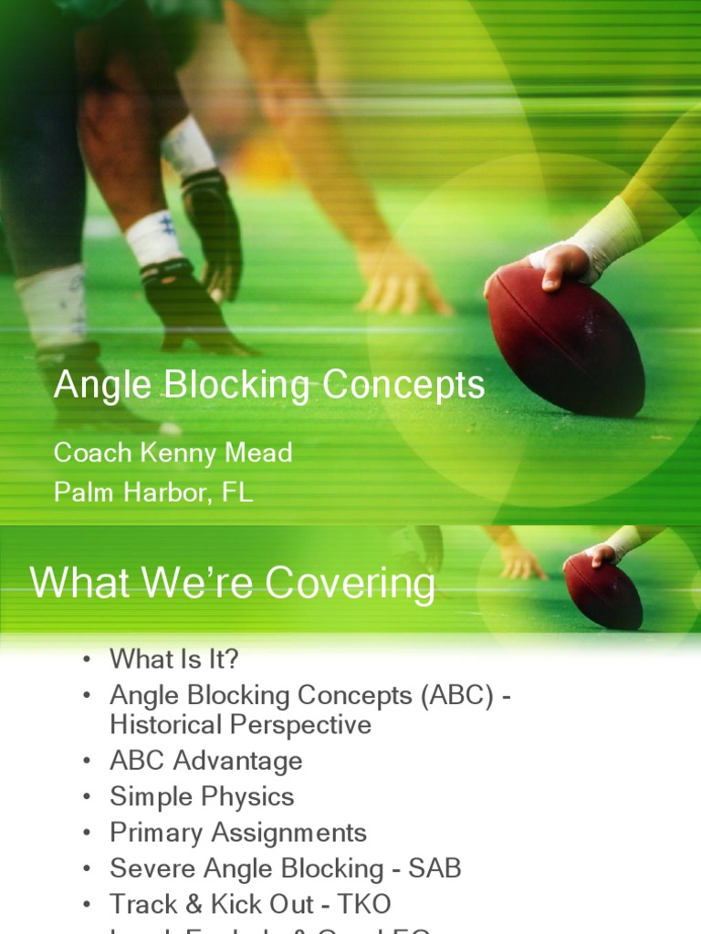 Angle Blocking for Coaches | PDF | Football Codes | Sports