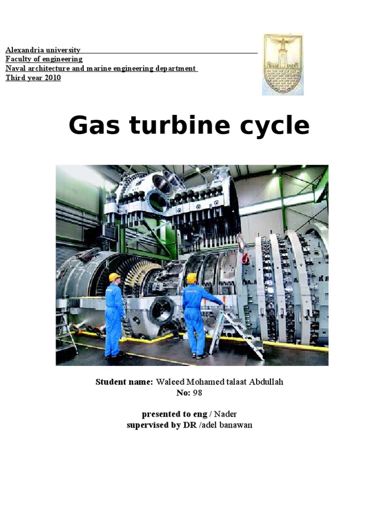 Gas Turbine Cycle in Marine Engineering | PDF