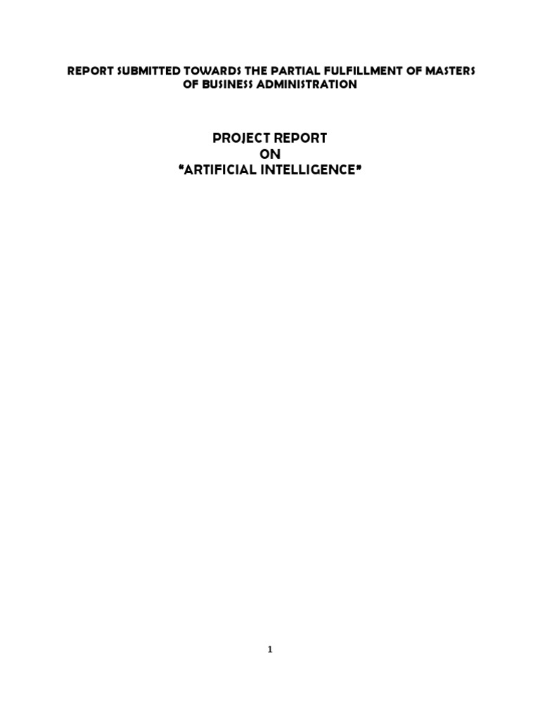 Project Report ON "Artificial Intelligence" | PDF | Artificial ...