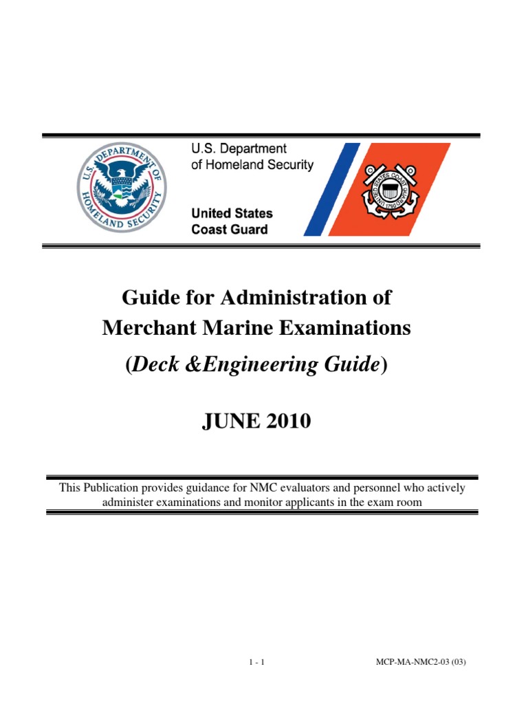 Merchant Marine Exam Administration Guide | PDF | Tonnage | United ...