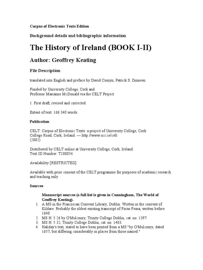 Keating, History of Ireland | PDF | Irish Language | Markup Language