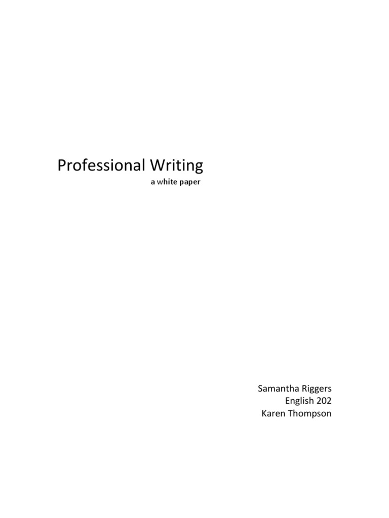 Professional Writing: A White Paper | PDF | Copywriting | Freelancer