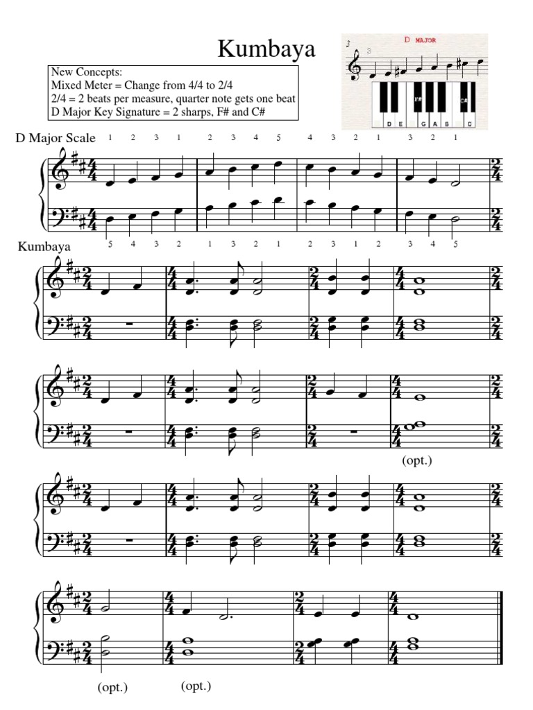 Kumbaya - Arranged For Beginner | PDF