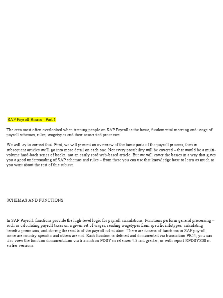 SAP Payroll Basics | PDF | Payroll | Paycheck