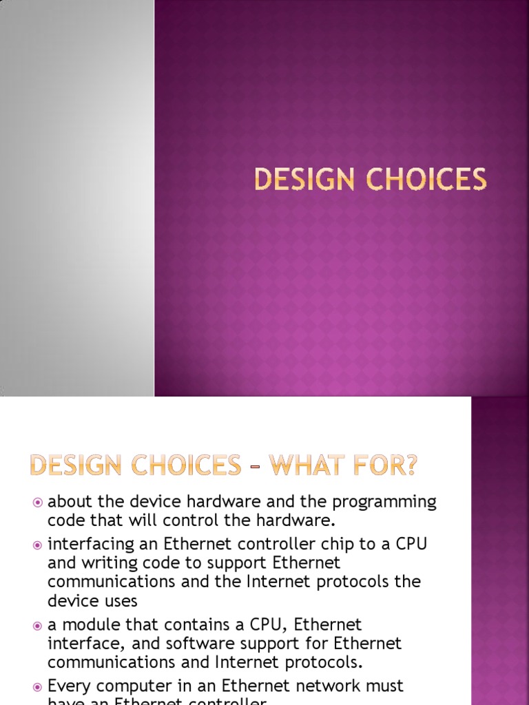 Design Choices - Ethernet | PDF | Ethernet | Computer Network