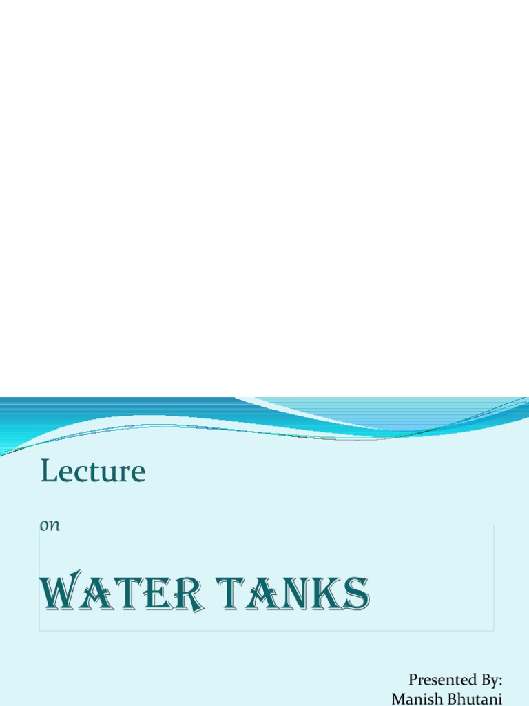 Lecture On Design of Water Tanks 1 | PDF | Concrete | Stress (Mechanics)