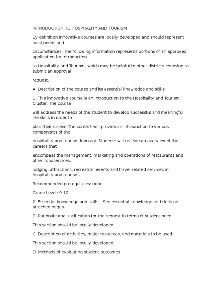 Introduction To Hospitality and Tourism | Download Free PDF | Tourism ...