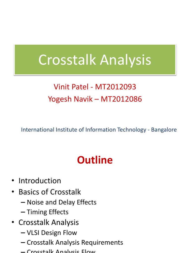 Crosstalk Analysis VLSI Design Flow | PDF | Electrical Circuits ...