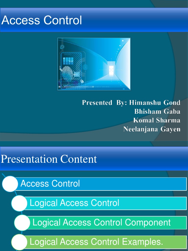 Logical Access Control Overview | PDF | Access Control | User (Computing)