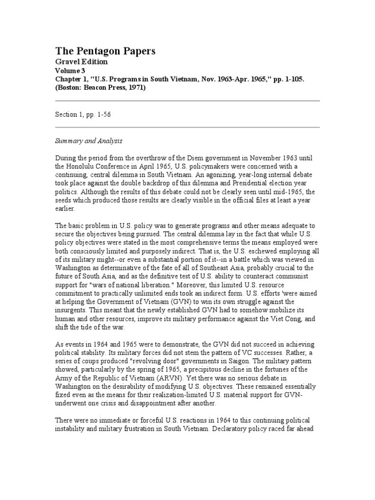Pentagon Papers v-3 | PDF | Vietnam War | South Vietnam