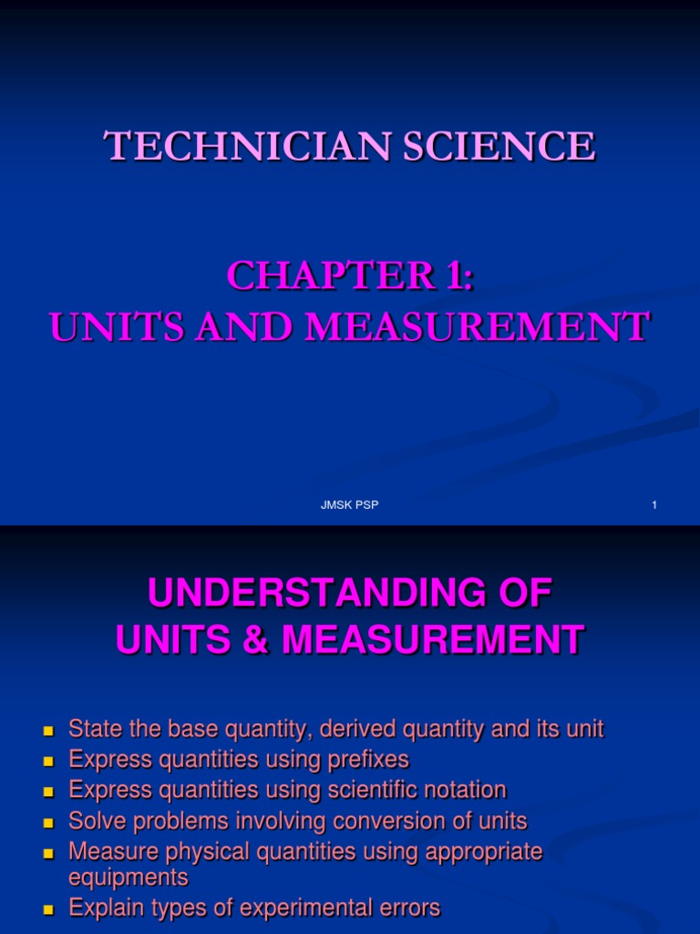 Understanding Units and Measurements: An Introduction to the ...