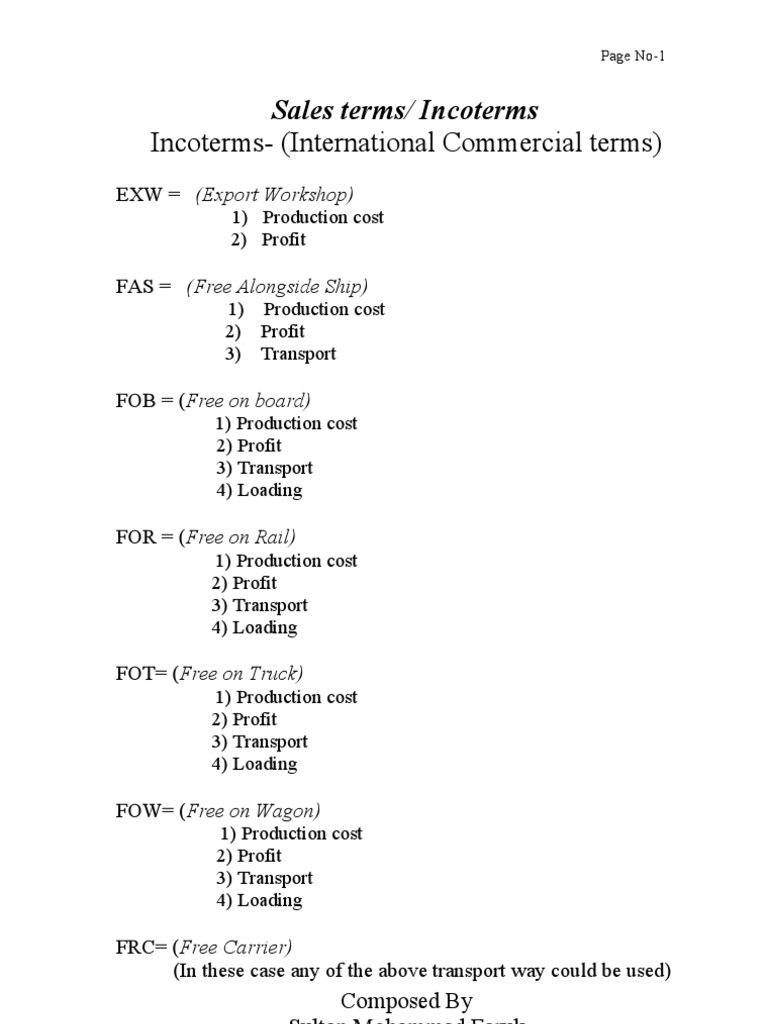Sales Terms | PDF