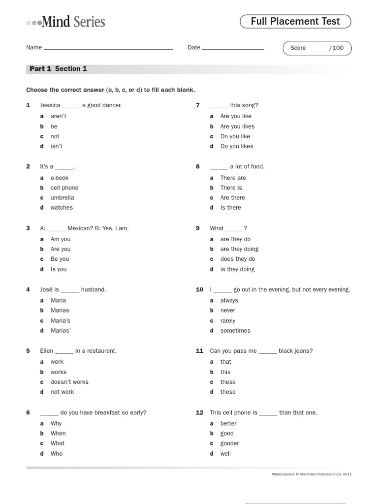 Full Placement Test | Download Free PDF | Drinking Water | Litre