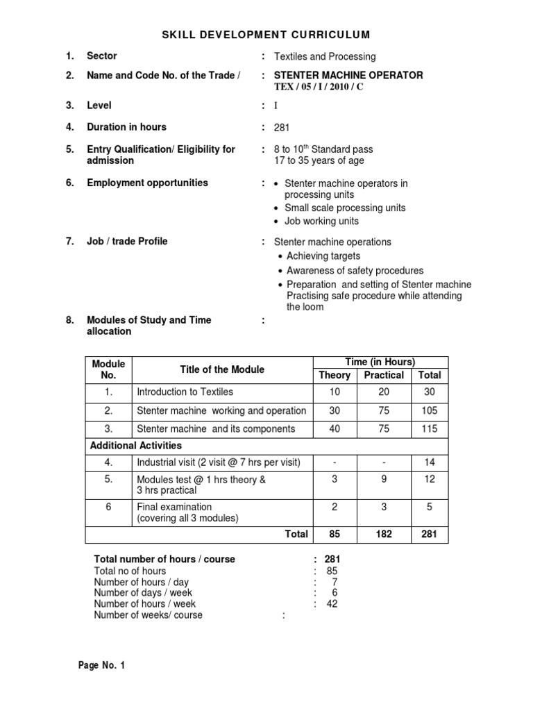 Stenter Machine Operator Course | PDF | Textiles | Textile Manufacturing
