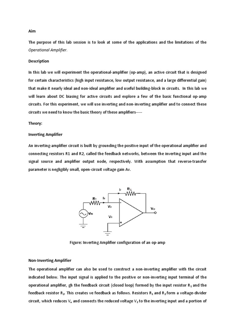 Final Op Amp Lab Report | PDF | Operational Amplifier | Amplifier