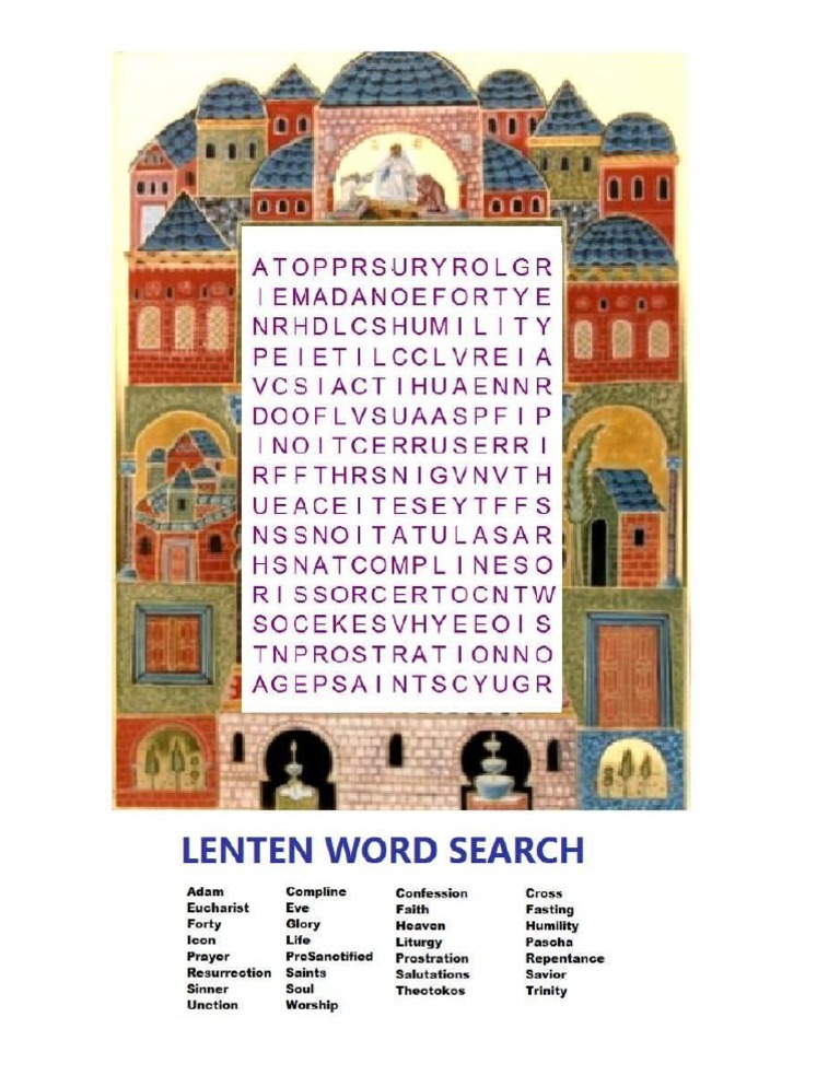 Orthodox Christian Lenten Word Search | PDF | Lent | Christian ...