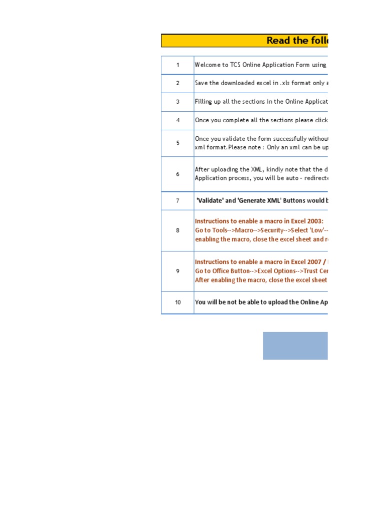 TCS Application Form | PDF | Microsoft Excel | Diploma