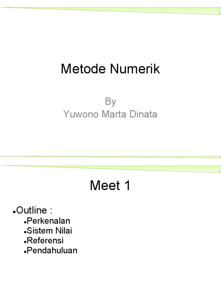 Metode Numerik Meet 1 Error PDF | PDF | Komputer | Teknologi & Rekayasa