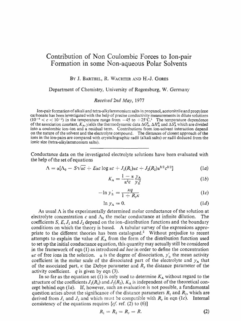 Ion Pair Formation | Download Free PDF | Solvation | Chemistry