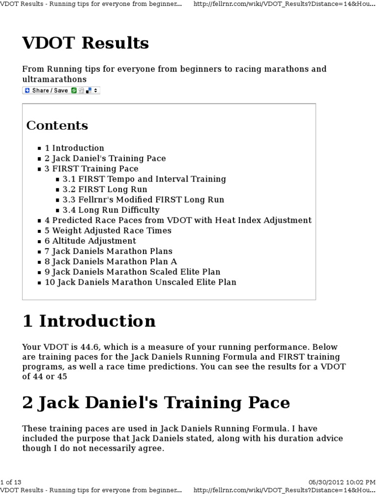 Jack Daniels V Dot Table | PDF | Nature