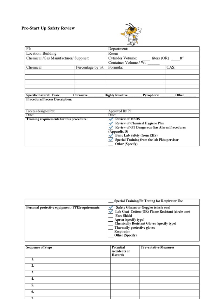 Pre Start Up Safety Review Tool | PDF