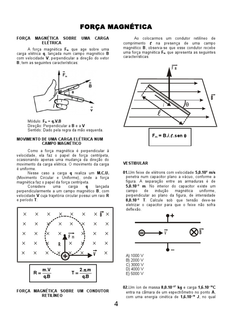 EL 013 Forca Magnetica | PDF | Magnetismo | Campo magnético