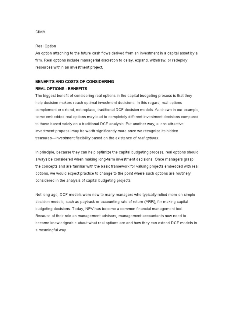 Cima | PDF | Capital Budgeting | Discounted Cash Flow