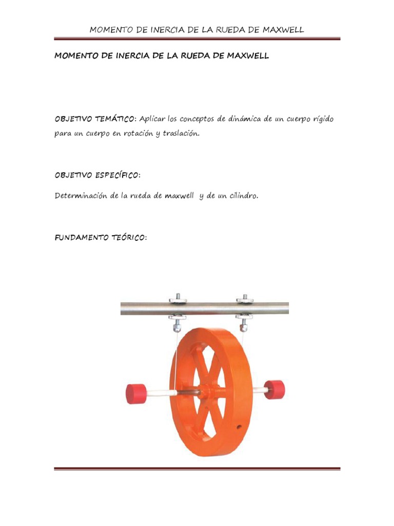 Momento de Inercia de La Rueda de Maxwell | Rotación | Masa