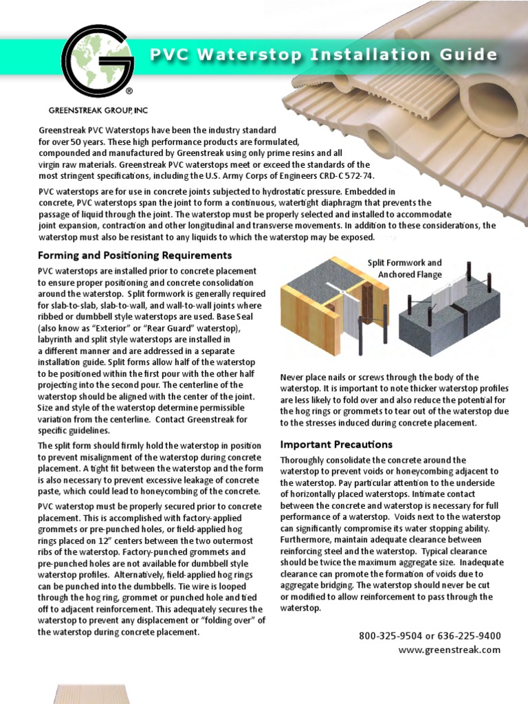 PVC Waterstop Installation Guide 0510 | PDF