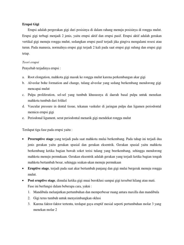 Proses Erupsi Gigi | PDF