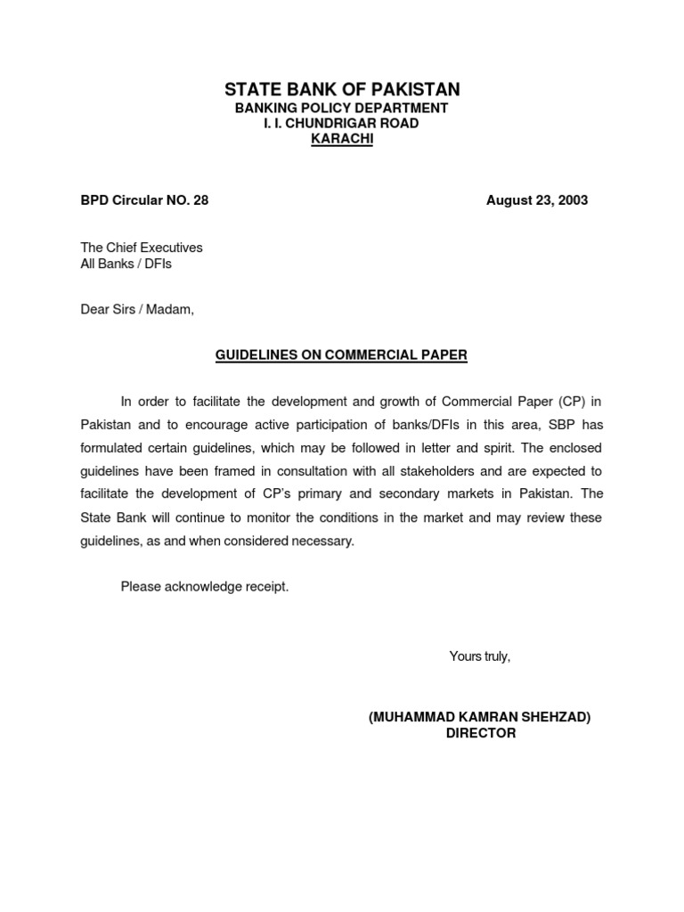 Guidelines on Commercial Paper Issuance and Investment for Banks and ...