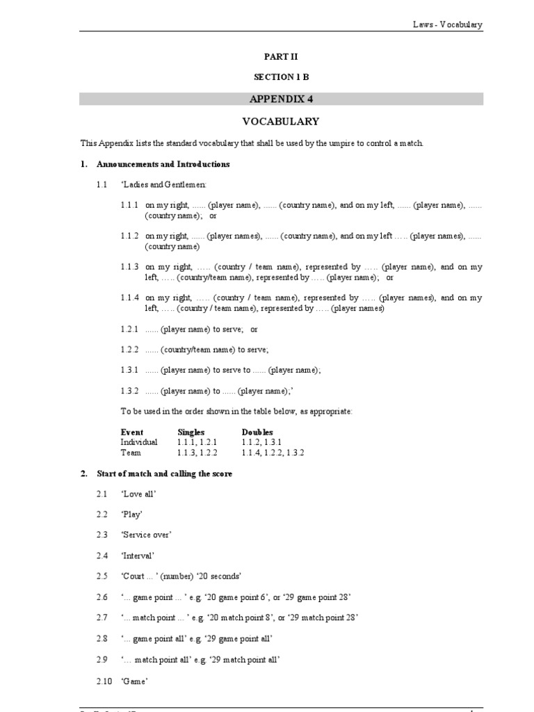 Badminton - Vocabulary | Download Free PDF | Ball Games | Sports
