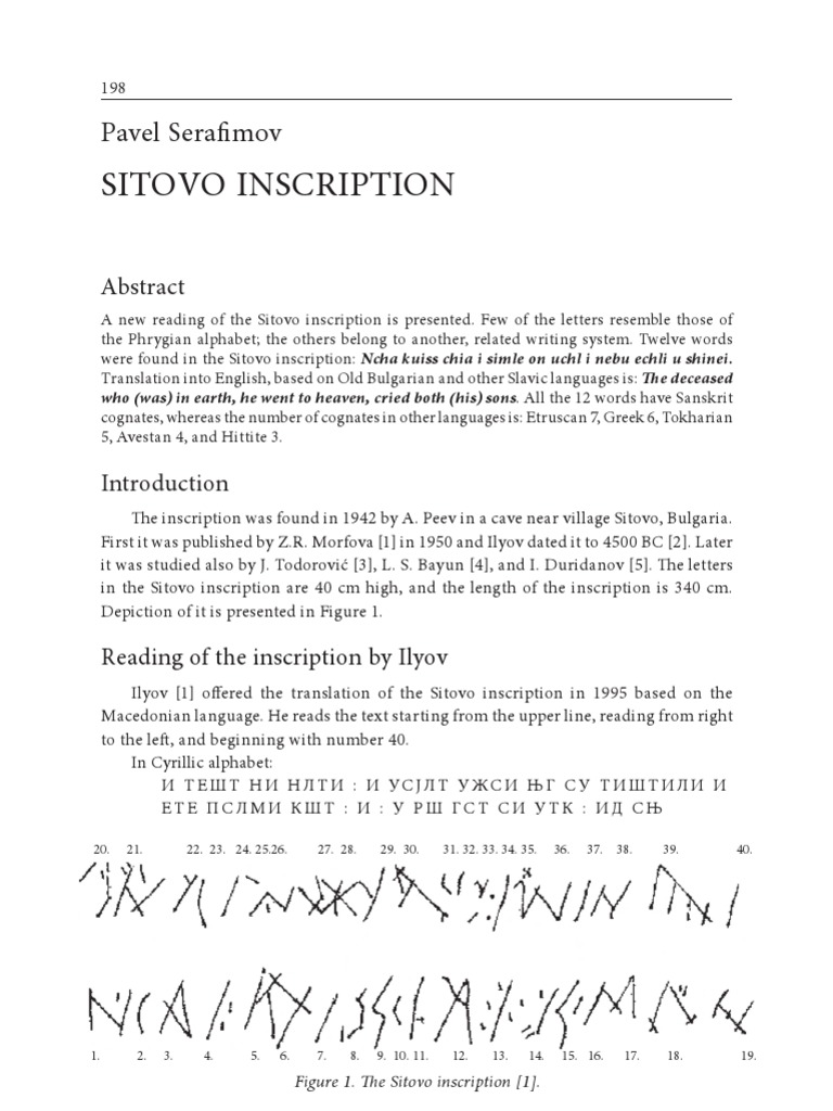 Sitovo Inscriptions, by Pavel Serafimov | PDF | Epigraphy | English ...