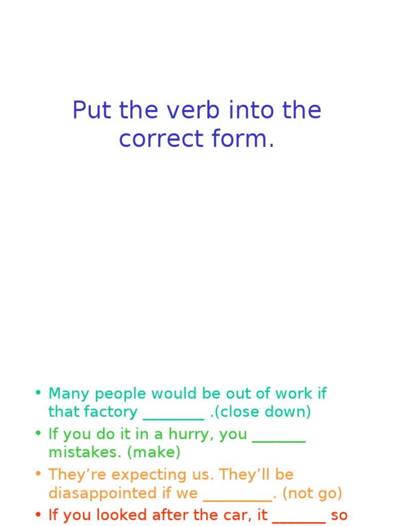 Verb Form Exercise Practice | PDF