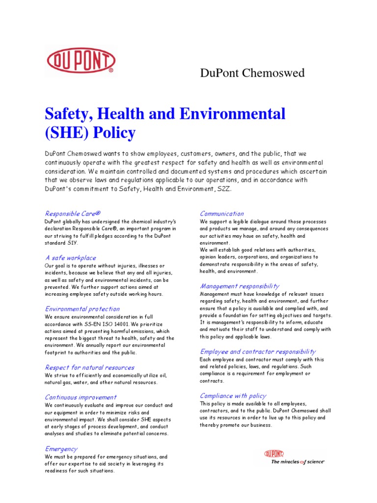 She Policy | PDF | Safety | Employment