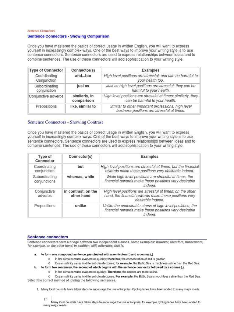 Comparison and Contrast | PDF | English Language | Preposition And ...