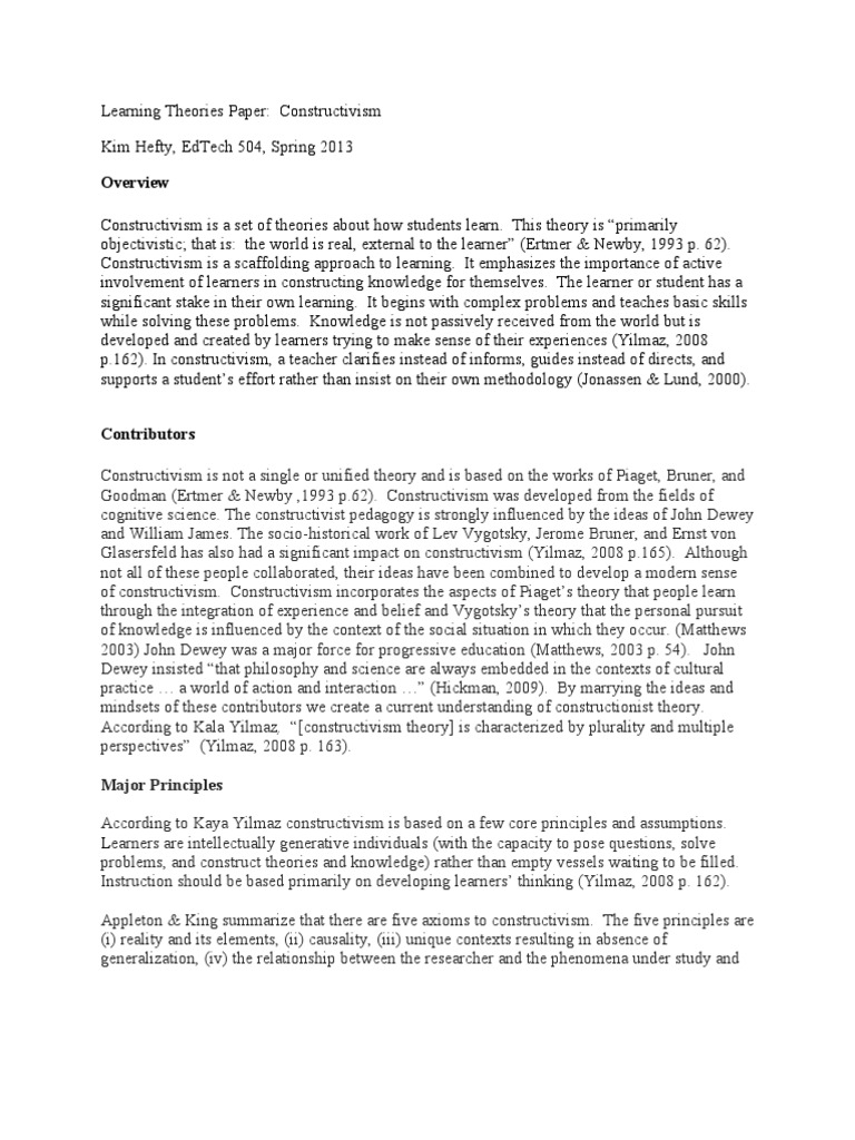 Learning Theories Paper | PDF