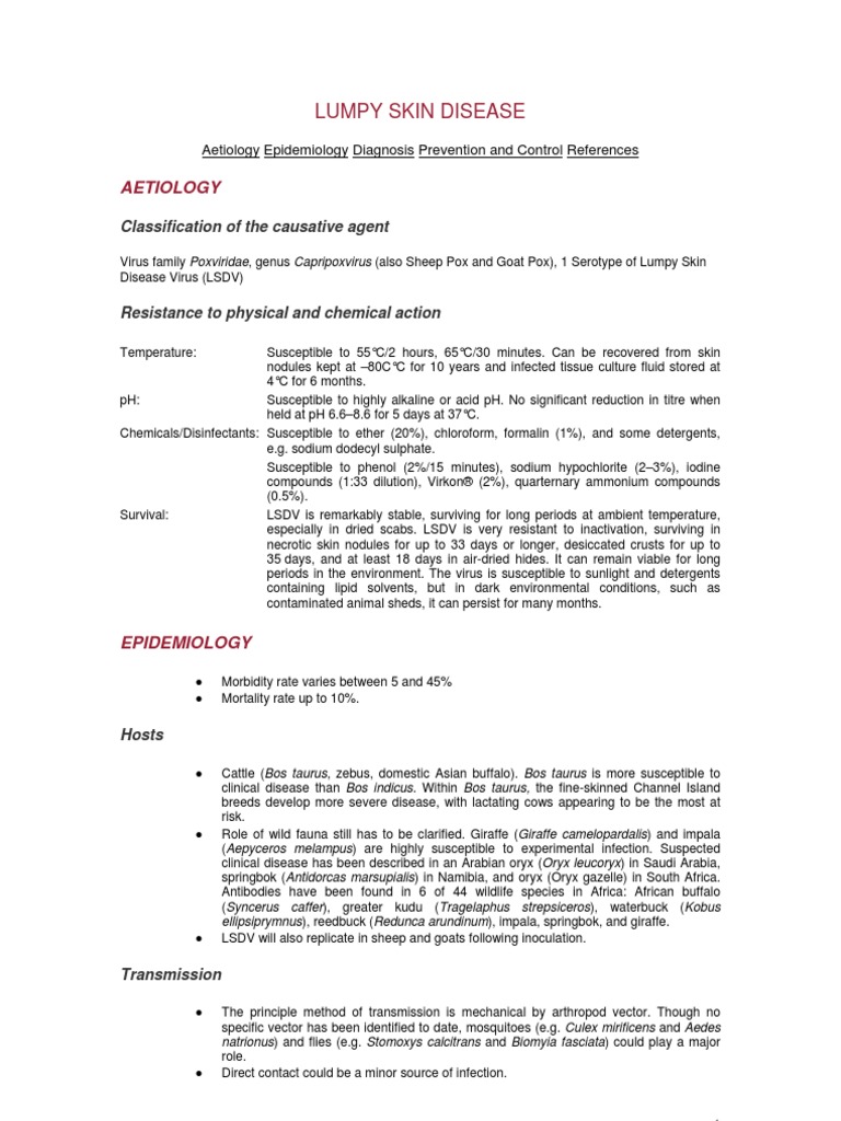 Lumpy Skin Disease Final | PDF | Cutaneous Conditions | Vaccines