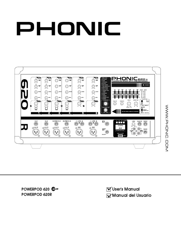 Phonic Powerpod 620 User Manual | PDF | Equalization (Audio) | Microphone