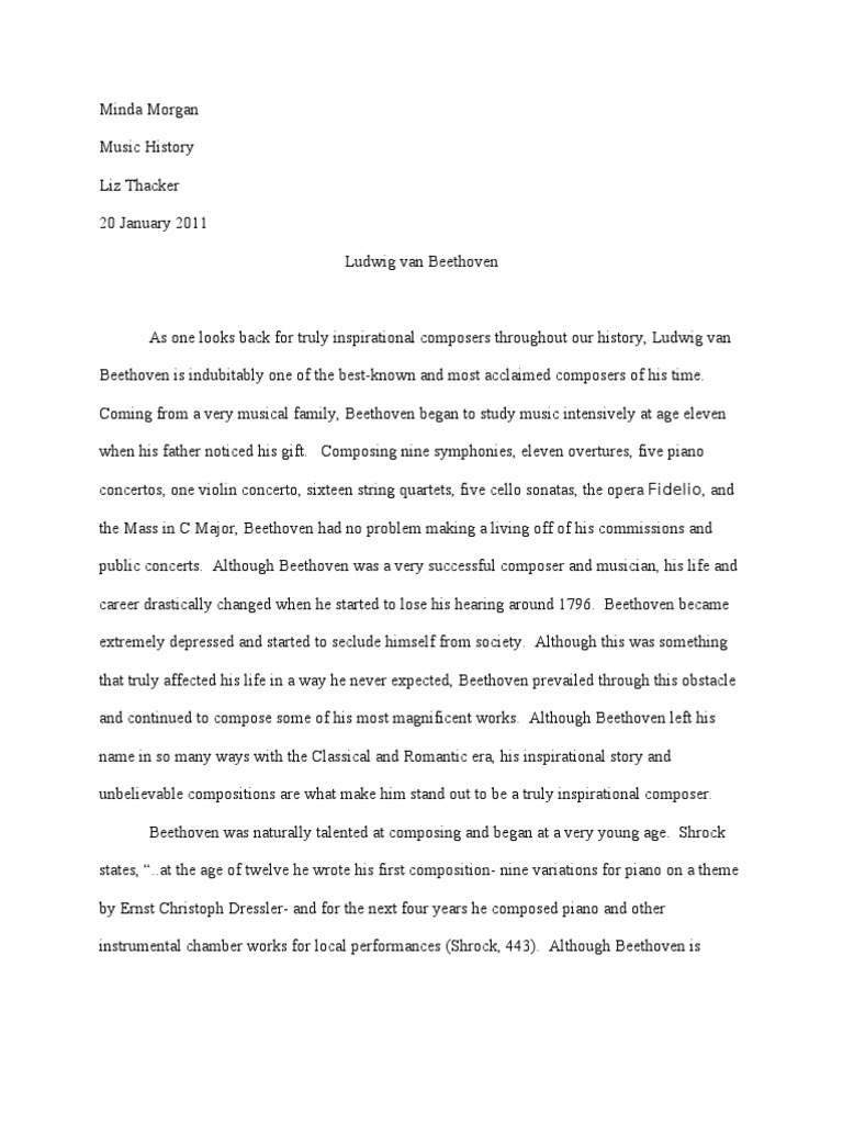 Beethoven Music History Paper | PDF